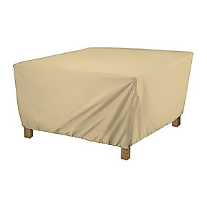Classic Accessories Terrazzo Water-Resistant 21 Inch Square Ottoman/Coffee Table Cover, Outdoor Ottoman Cover