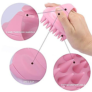 3 Pieces Hair Scalp Massager Shampoo Brush Silicone Head Washer Brush Handheld Shower Scalp Scrubber Cleansing Brush for Removing Dandruff