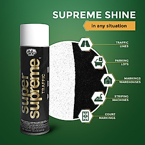 Fox Valley Super Supreme Traffic Spray Paint - Easy To Use Traffic Marking Paint Ideal For Road Lines, Parking Lot Paint - Sidewalk Paint, Warehouse & Factory Floor Paint - 18 oz (Pack of 12), White