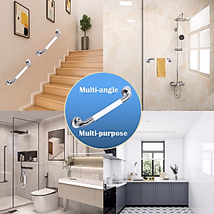 Shower Handle 2 Pack, WIENOLOA Grab Bars for Bathtubs and Showers, 12 inch Safety Bathroom Grip, Balance Assist for Handicap Elderly Seniors Pregnant Children Stainless Steel Hand Rail Shower Armrest