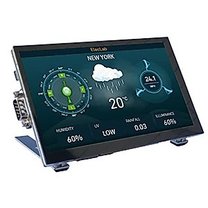 ElecLab 7 Inch 800x480 DSI Touchscreen Monitor Capacitive LCD Display RS232/RS485 Speaker Bracket for RPI 4B 3B+ 3B 3A+ 2B B+