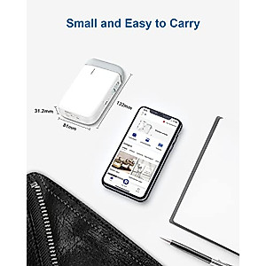 Label Maker, POLONO P10 Mini Label Printer, Portable Wireless Connection Label Maker Machine with Tape, Multiple Templates Available for Smartphone Easy to Use Office Home Organization Kitchen Storage