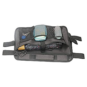 Double Sided Walker Bag, Walker Organizer Pouch Tote for Rollator and Folding Walker (Black)