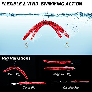 Goture 143PCS Wacky Worm Fishing Lure Kit, Bass Fishing Wacky Rig Kit, Wacky Rig Tool Kit with Soft Plastics Lures, Wacky Rig Tool, O-Rings, Worm Hooks, Drop Shot Hooks, Beads, Weights, Tackle Box