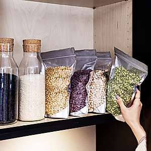 WaldOaks - 100 Pcs Resealable Mylar Bags - 7x10 inch - Ziplock and Heat Sealable Bags - Stand Up Gusseted Food Storage Pouches - Safe Waterproof Packaging Barrier