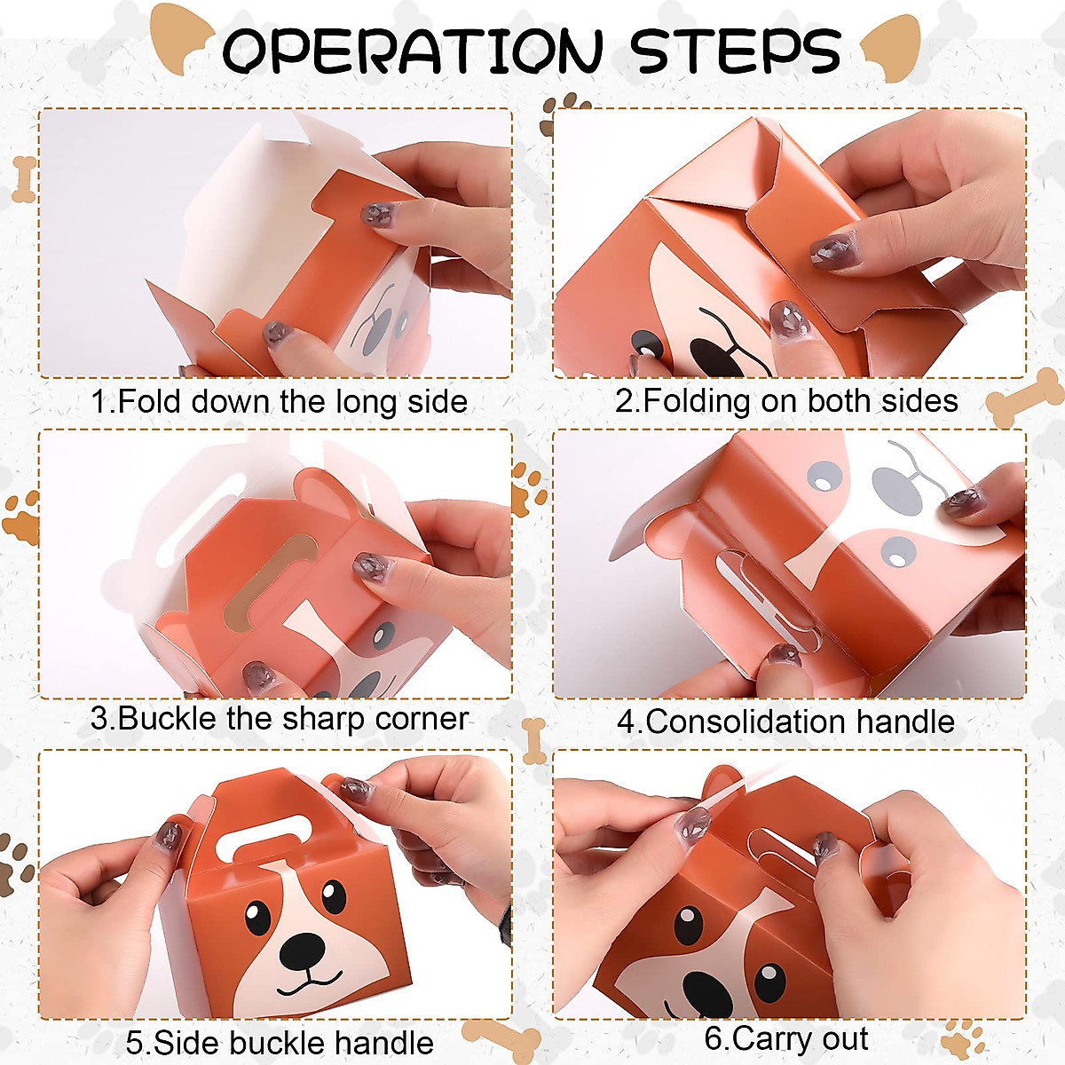 24 Pcs Dog Party Favors Boxes Puppy Treat Boxes Dog Print Candy Party Favor Boxes for Kids Birthday Foldable Gift Boxes, Goodie Boxes for Wedding Baby Shower Decoration Dog Party Supplies