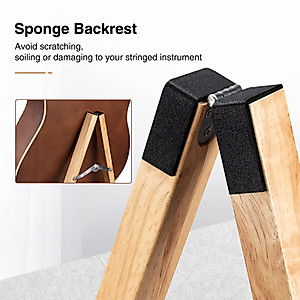 LEKATO Wood Guitar Stand, Acoustic Guitar Stand with Foam Padded, A-Frame Electric Guitar Stand for Bass, Cello, Mandolin, Banjo, Gifts for Guitar Players