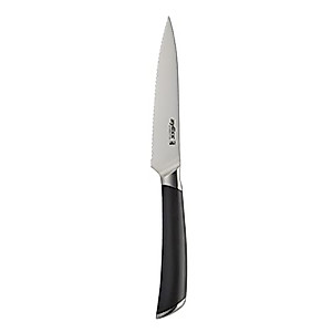 Zyliss Comfort Pro Serrated Paring Knife - Full Tang Vegetable & Bread Knife - Ice Hardened Stainless Steel Serrated Knife - Black/Stainless Steel - 4.5 inches