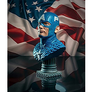 Legends in 3-Dimensions: Marvel Comics Captain America 1: 2 Scale Bust, Multicolor