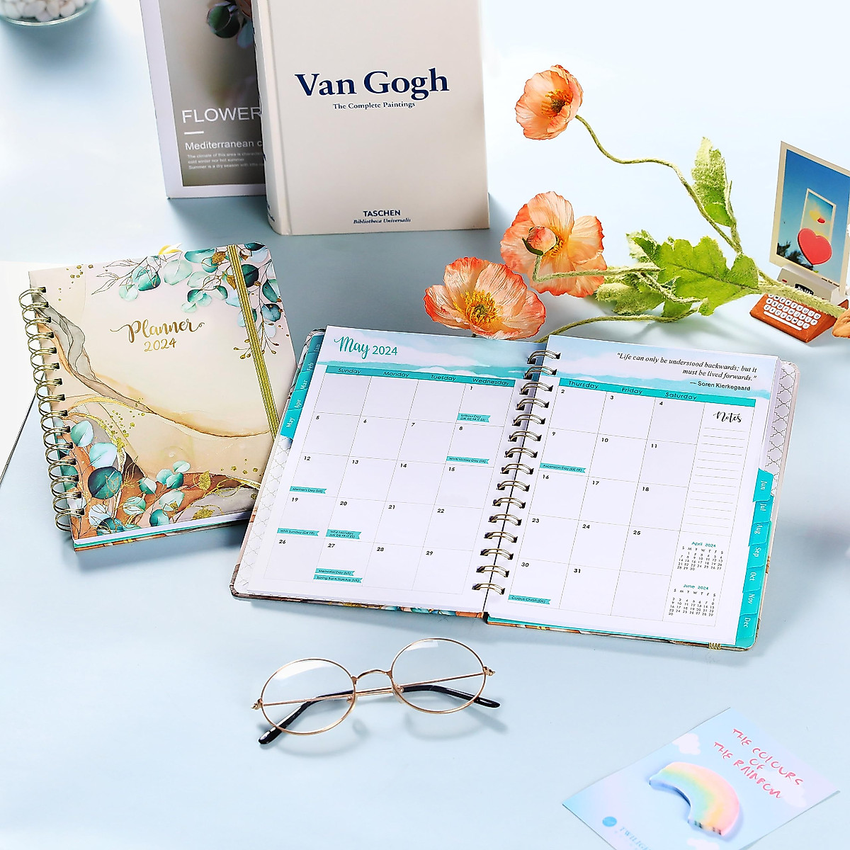 2023-2024 Planner – Weekly & Monthly Academic Planner 2023-2024, Jul 2023 - Jun 2024, 6.4" x 8.5", Monthly Tabs, Flexible Hardcover, Thick Paper, Strong Binding, Back Pocket, Inspirational Quotes