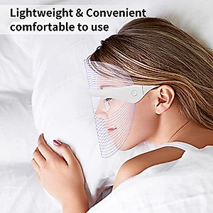 Yofuly 7 Colors L E D Facial Face Mâsk, Portable & Light Face M-Ask Skin Care Device for Home Use
