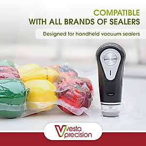 Vesta Precision Vacuum Seal Pouches - Clear and Embossed Vacuum Sealer Bags with Zipper and Valve - Great for Food Storage and Sous Vide - 8 x 12 inches - 15 Vacuum Seal Bags Per Box