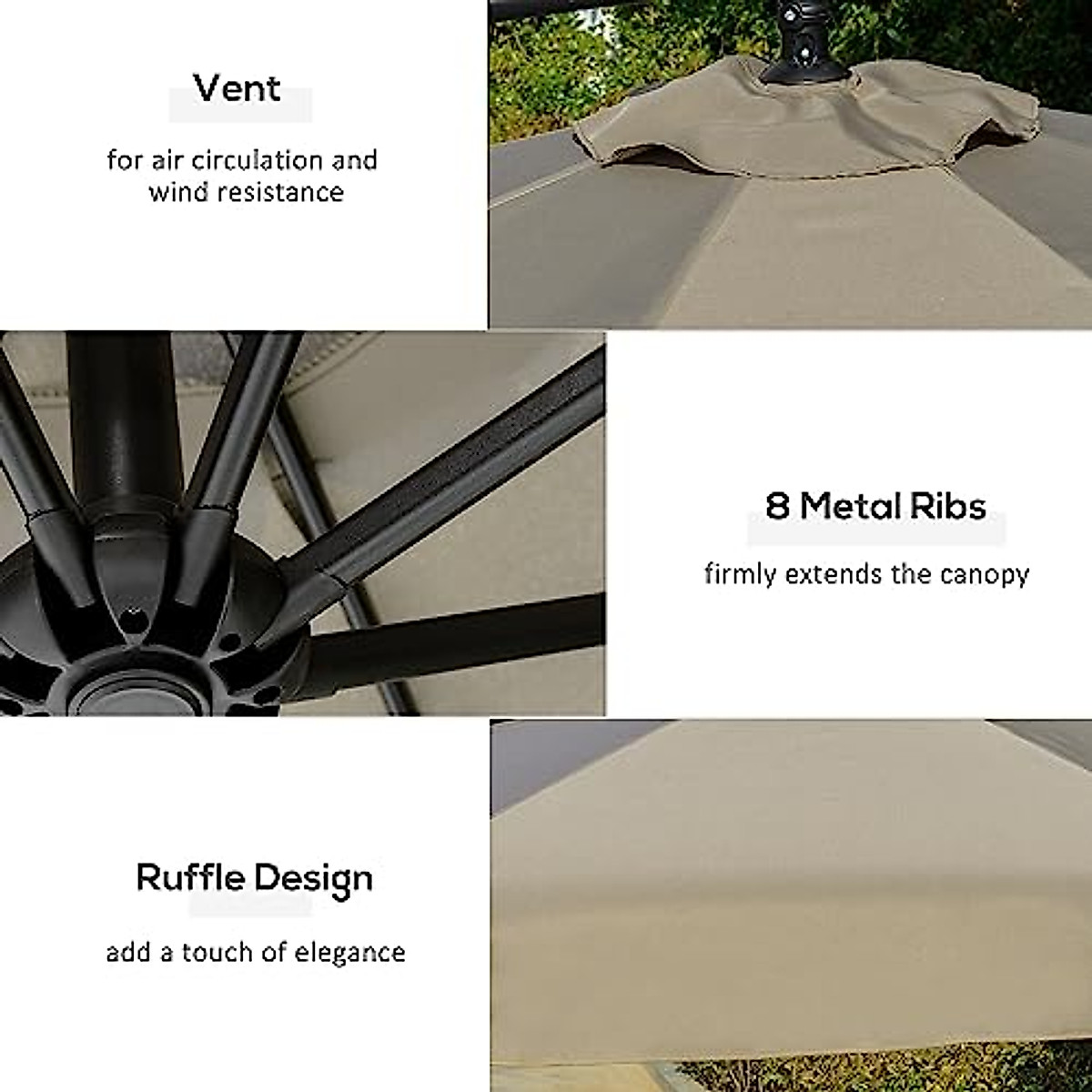 Outsunny 9' Offset Hanging Patio Umbrella, Cantilever Umbrella with Easy Tilt Adjustment, Cross Base and 8 Ribs for Backyard, Poolside, Lawn and Garden, Brown