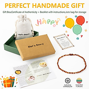 Cici's Story Amber Necklace (Cognac)(11 Inches) - Certified Authentic Baltic Amber