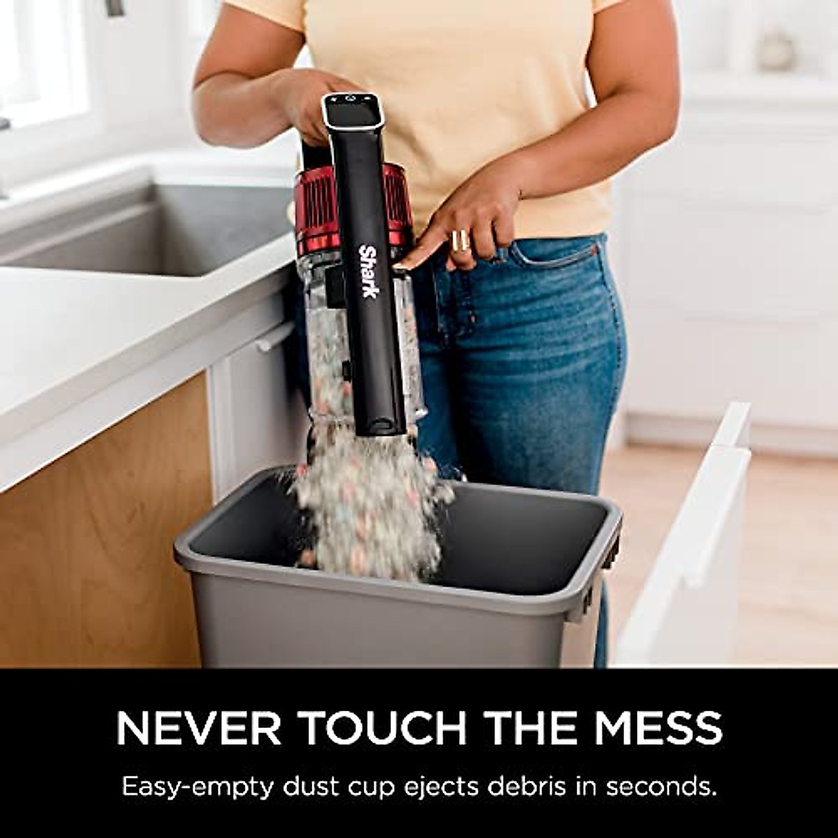 Shark IZ662H Vertex Pro Lightweight Cordless Stick Vacuum with IQ Display, DuoClean PowerFins & MultiFLEX, Includes Crevice Tool, Pet Multi-Tool & Anti-Allergen Dusting Brush, 60min Runtime, Black/Red