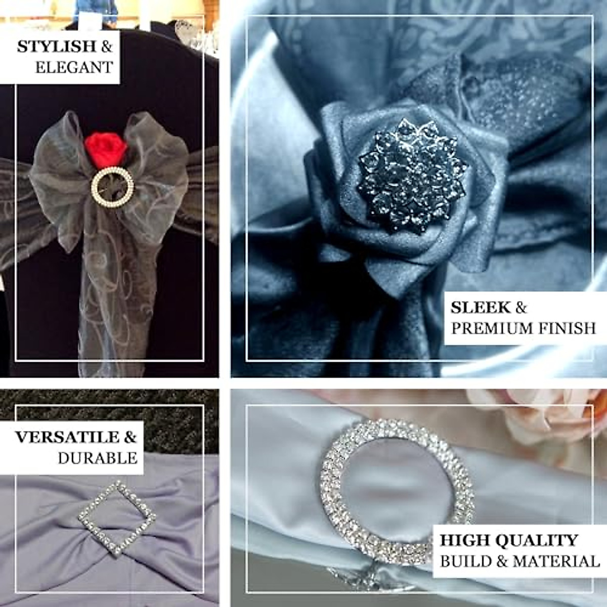 Efavormart 5 Pcs Assorted Gold Plated Pearl and Rhinestone Crystal Rhinestone Brooches Floral Sash Pin Brooch Bouquet Decor