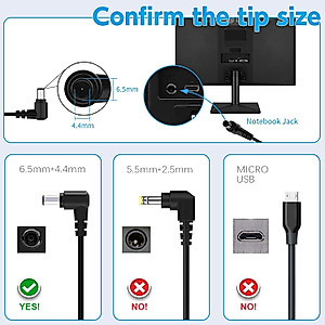 DC 19V Power Cord for LG Monitor 19" 20" 22" 23" 24" 27" 29" 32" 34", for LG Monitor PS236V, 24MP48HQ-P, IPS236-PN, E2750VR-SN, 27MP38VQ, 29UM55-P, 32MA68HY-P Widescreen Power Supply Cord