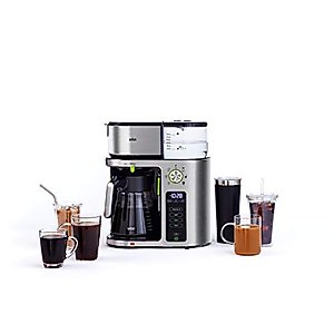 Braun MultiServe Coffee Machine 7 Programmable Brew Sizes / 3 Strengths + Iced Coffee, Glass Carafe (10-Cup), Stainless Steel, KF9070S