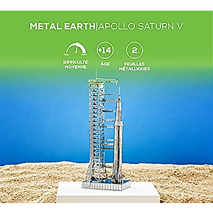Fascinations Metal Earth Apollo Saturn V with Gantry 3D Metal Model Kit