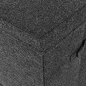 Sammy & Lou Charcoal Felt Toy Box; Collapsible; Two Handles; Hinged Lid; 22 in x 14.5 in x 15 in