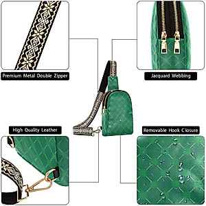 Women Crossbody Sling Backpack St-patrick-day-green-clover Girl Chest Bag Daypack for Hiking Traveling