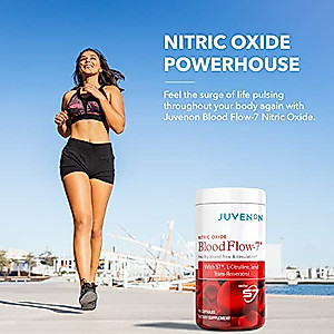 Juvenon Nitric Oxide Blood Flow-7 - Nitric Oxide Supplement with L Arginine and L Citrulline (90 Capsules) - Nitric Oxide Booster for Healthy Aging & Heart Health - Nitric Oxide Pills for Men & Women