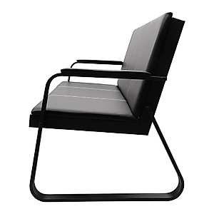 MIMODA Waiting Room Reception Bench, Lobby Reception Chairs with Armrest Office Guest Conference Chairs for Clinic Office Airport Barber Salon Bank, 3 Seat