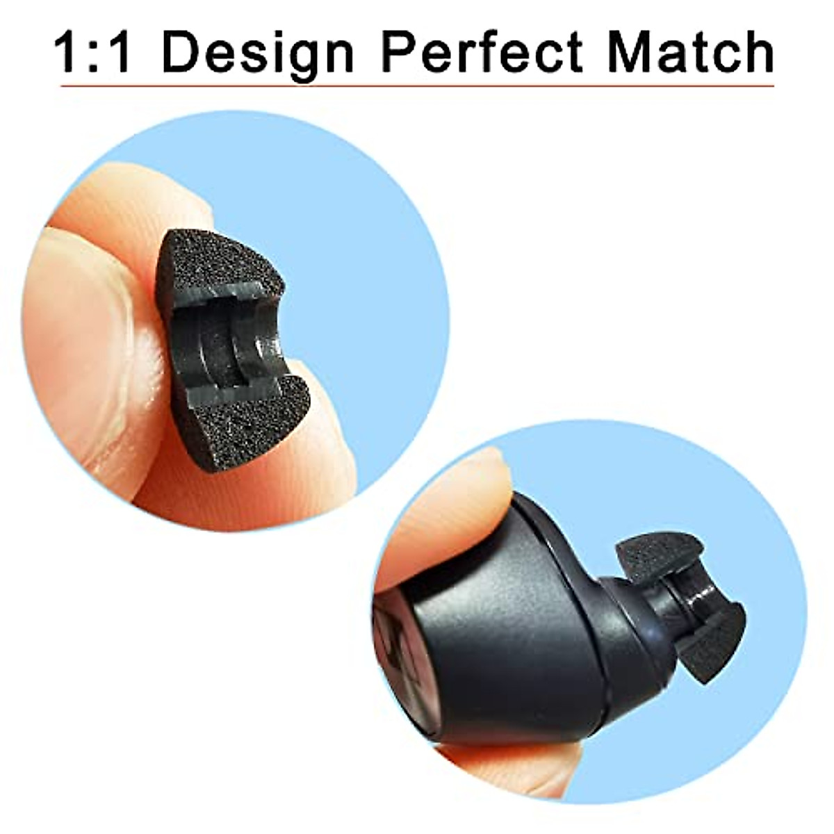 Luckvan Memory Foam Ear Tips for Sennheiser Momentum True Wireless 2 Replacement Earbuds Tips for Sennheiser CX True Wireless 3 Pairs LMS Black