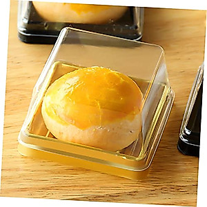 UPKOCH 150 Pcs Egg Yolk Crisp Packaging Box Dessert Containers Mini Cake Box Plastic Container with Lid Dome Cake Box Muffin Packaging Boxes Cake Boxes Dessert Plastic Trays Moon Cake Box