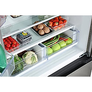 Hamilton Beach HBFR1504 Full Size Counter Depth Refrigerator with Two Freezer Drawers, 17.9 cu ft, Stainless