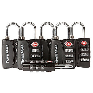 Open Alert Indicator TSA Approved 3 Digit Luggage Locks to Lock Travel Suitcase (6 Pack, Black)