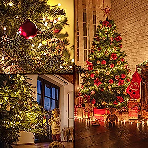 2-Pack 66FT 200 LED Christmas Lights, Extendable Christmas Tree Lights with Timer & Memory Function, Waterproof Green Wire Outdoor String Lights Indoor with UL Approved & 8 Lighting Modes (Warm White)