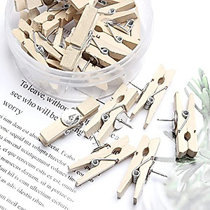 NUTJAM 20Pack Mini Clothespins, Mini Clothes Pins, Wooden Small Clothes Clips for Photos, Clothesline, Bag, Crafts, Art Wall, Pictures