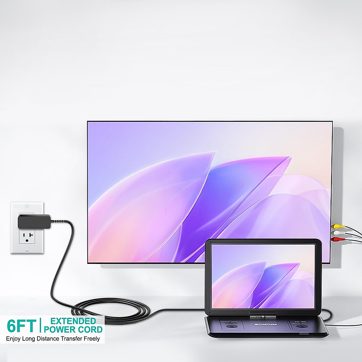 HKY 9V Universal Power Adapter with 7 DC Plugs Fits All Brands Portable DVD Player DBPOWER Sylvania Philips RCA Sony Panasonic Insignia Axion Durabrand LG Toshiba Disney Accurian Audiovox Trutech