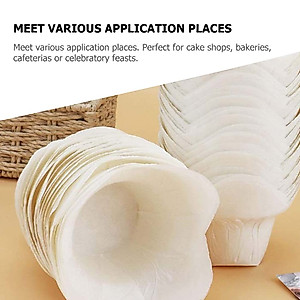Cabilock 100pcs Cupcake Liners Tulip Lotus Style Baking Cups Cupcake Wrapper Muffin Liners Baking Cups Greaseproof Paper for Bakery (White)