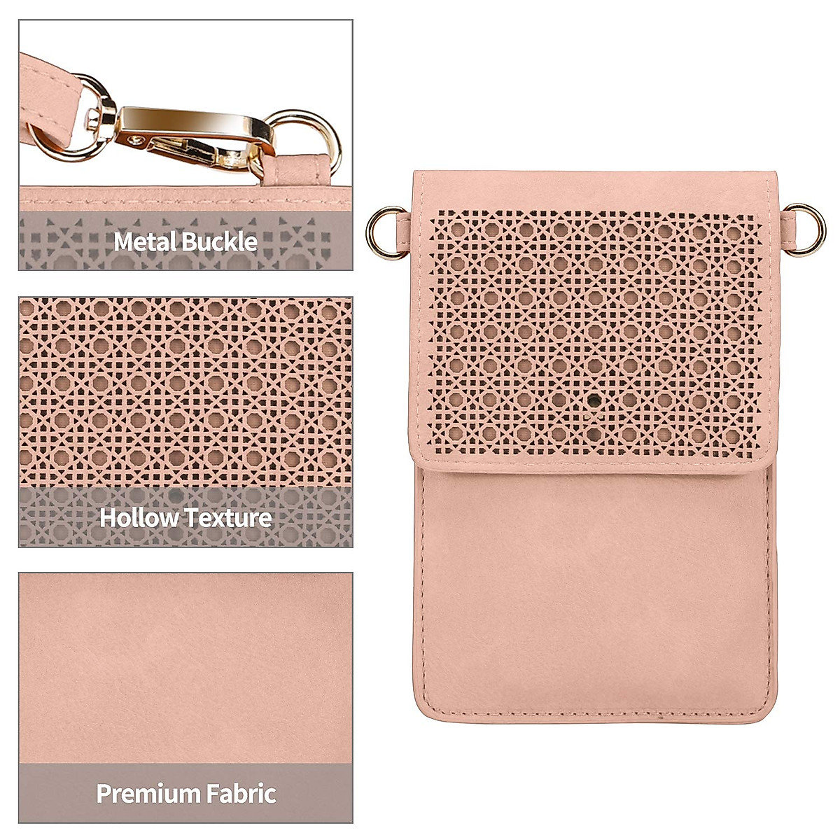 AnsTOP Crossbody Phone Purse for Women, Lightweight Shoulder Wallet PU Leather Phone Case Bag