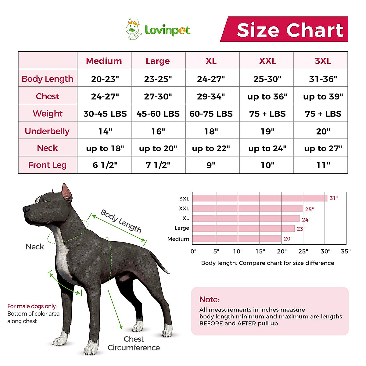 LovinPet Recovery Shirt - Full Coverage Dog's Bodysuit Wound Protective Surgical,E-Collar Alternative Recovery Snugly Suit for Abdominal Wounds After Surgery Anti-Licking Dog Onesies,Short Legs,XL