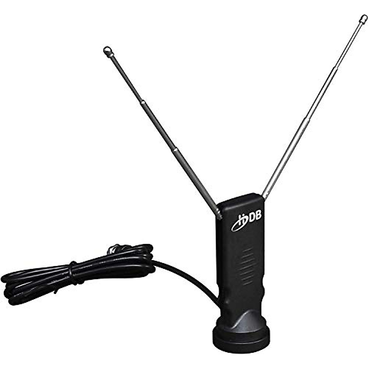 HIDB TV Antenna for Smart TV, Long Range Rabbit Ears Indoor TV Antenna HD Digital for Free-to-air HDTV Channels，Stickiness Base for Easy Placement Both Suitable for Home Car