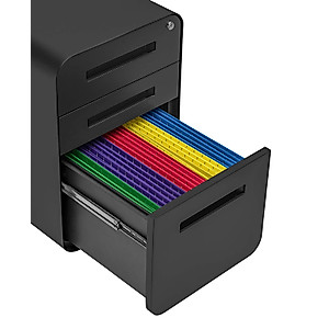 Laura Davidson Furniture Stockpile 3-Drawer File Cabinet, Commercial-Grade (Black)