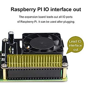 Yahboom Raspberry Pi Quiet Cooling Fan for Raspberry Pi 5 4B 3B+ 3B Intelligent Temperature Control Programmable RGB（OLED Display Include）