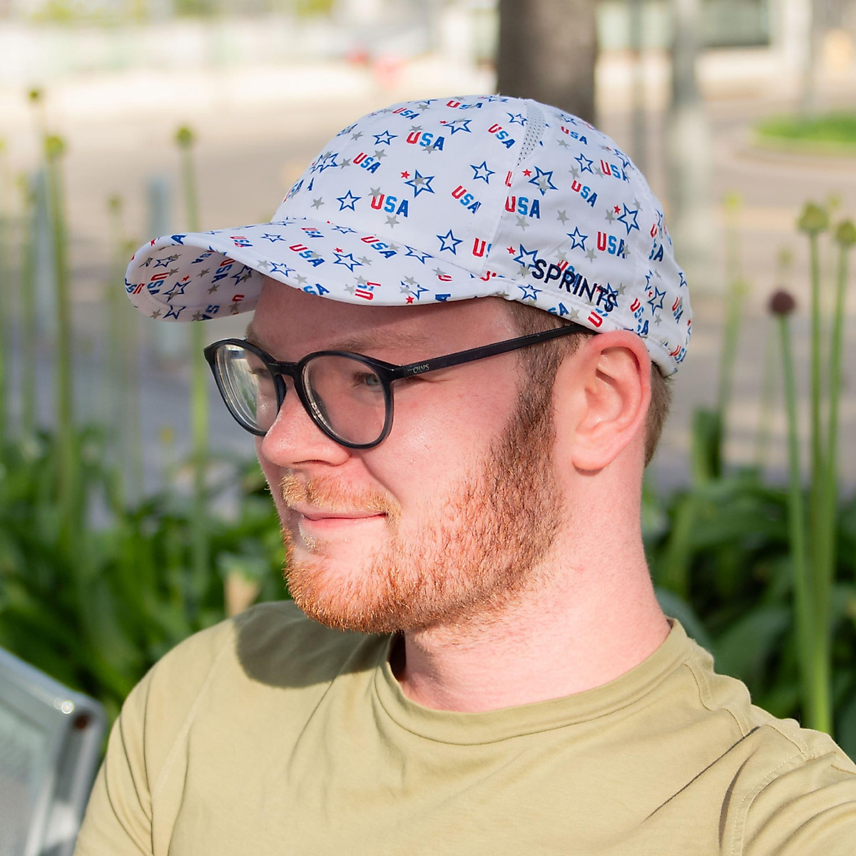 Sprints Race Day Performance Running Cap | The Lightweight, Quick Dry, Sport Hat, One Size, Unisex (USA Flash Reflective)