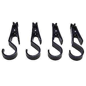 Vpang Super Strong Black Plastic Clever Clips Laundry Hooks Clothes Pins Hanging Clips for Home Office Workshop Travel, Pack of 10