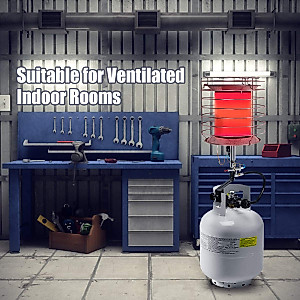 S AFSTAR 35,000-42,000 BTU Tank Top Propane Heater, Portable Propane Heater w/Tip-over Switch & Safety Shut-off, Indoor Outdoor Heaters for Ice Fishing Survival (Propane Cylinder not Included)