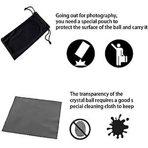 Glam Hobby K9 Crystal Ball, Photograph Crystal Ball with Stand and Pouch, K9 Crystal Suncatchers Ball with Microfiber Pouch, Decorative and Photography Accessory (60mm/2.36" Set, K9 Clear) (60mm)