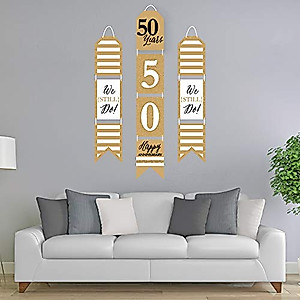 Big Dot of Happiness We Still Do - 50th Wedding Anniversary - Hanging Vertical Paper Door Banners - Anniversary Party Wall Decoration Kit - Indoor Door Decor