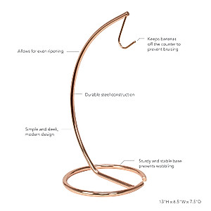 Spectrum Euro Banana Holder (Copper) - Steel Fruit Hanger for Kitchen & Home Countertop Storage Organization