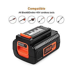 AYTXTG 3.0Ah 40V Replacement Black and Decker 40Volt Lithium Battery LBX2040 LBXR36 LBXR2036 LST540 LBX1540 LST136W with a LCS40 LCS36 Portable Charger for Black Decker 40V Battery Charger