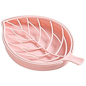 Lele 3 Color Soap Dishes,Leaf-Shaped Shower Soap bar Holder with Draining Tray,Fashionable Soap Dishes for Shower Kitchen