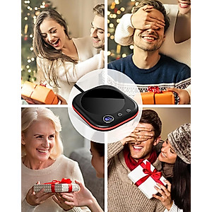 MQUPIN Coffee Warmer, Coffee Cup Warmer for Desk Auto Shut Off, Smart Candle Warmer with Temp Display & 1-12 Hours Timer- 1 Gold Coffee Spoon & 1 Black Insulating Mat Included (Black)