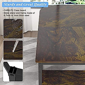 Earthsign L-Shaped Home Office Desk with Four Shelves Storage, Spacious Corner Computer Desk for Working from Home, Workstation, Gaming, 56.96 Inch, Round Corner, with Wood Top